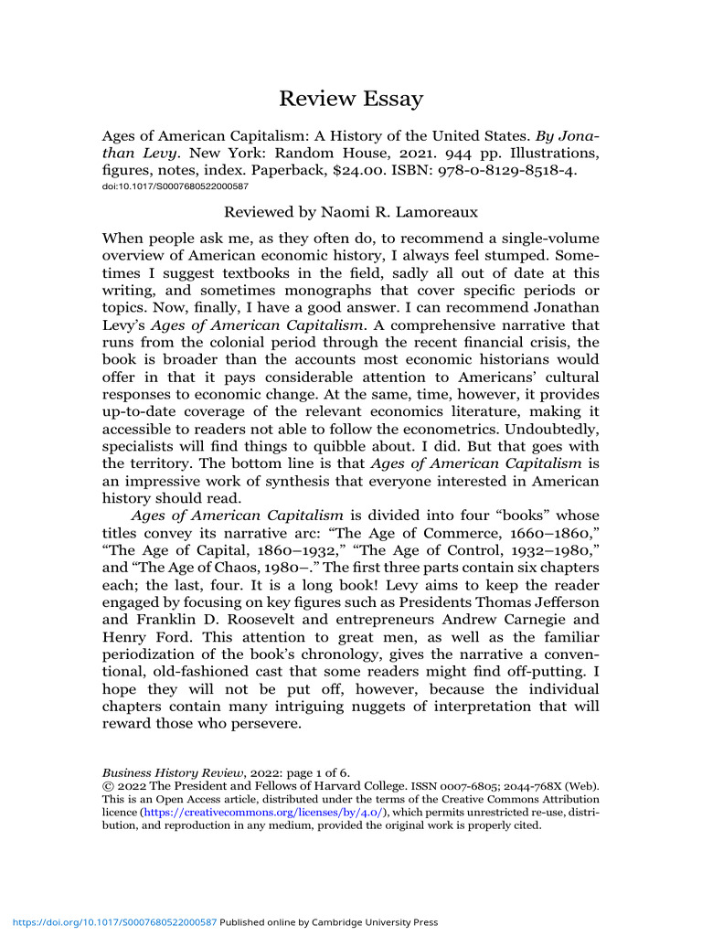 Review of "Ages of American Capitalism" | PDF | Capital (Economics ...