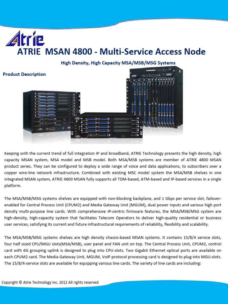 Documents - Pub - Atrie Msan 4800 Multi Service Access ...