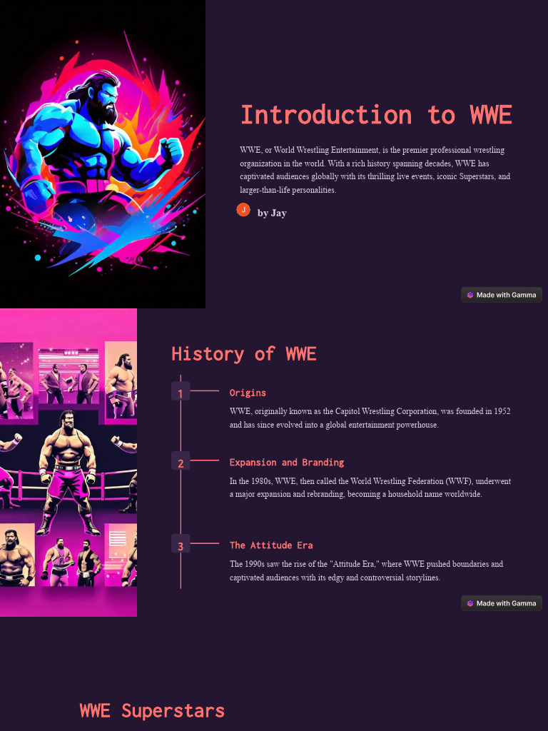 Introduction To WWE | PDF | Wwe | Professional Wrestling