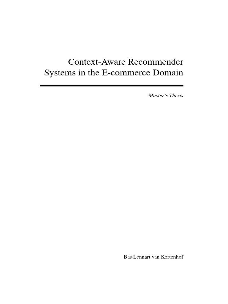 Context Aware Recommender Systems in e Commerce Domain | PDF | Information Technology | Computing