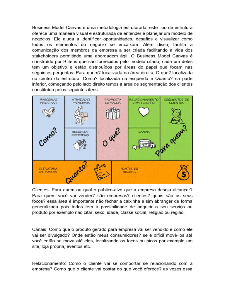 Business Model Canvas, Uma Metodologia Estruturada. | PDF | Business