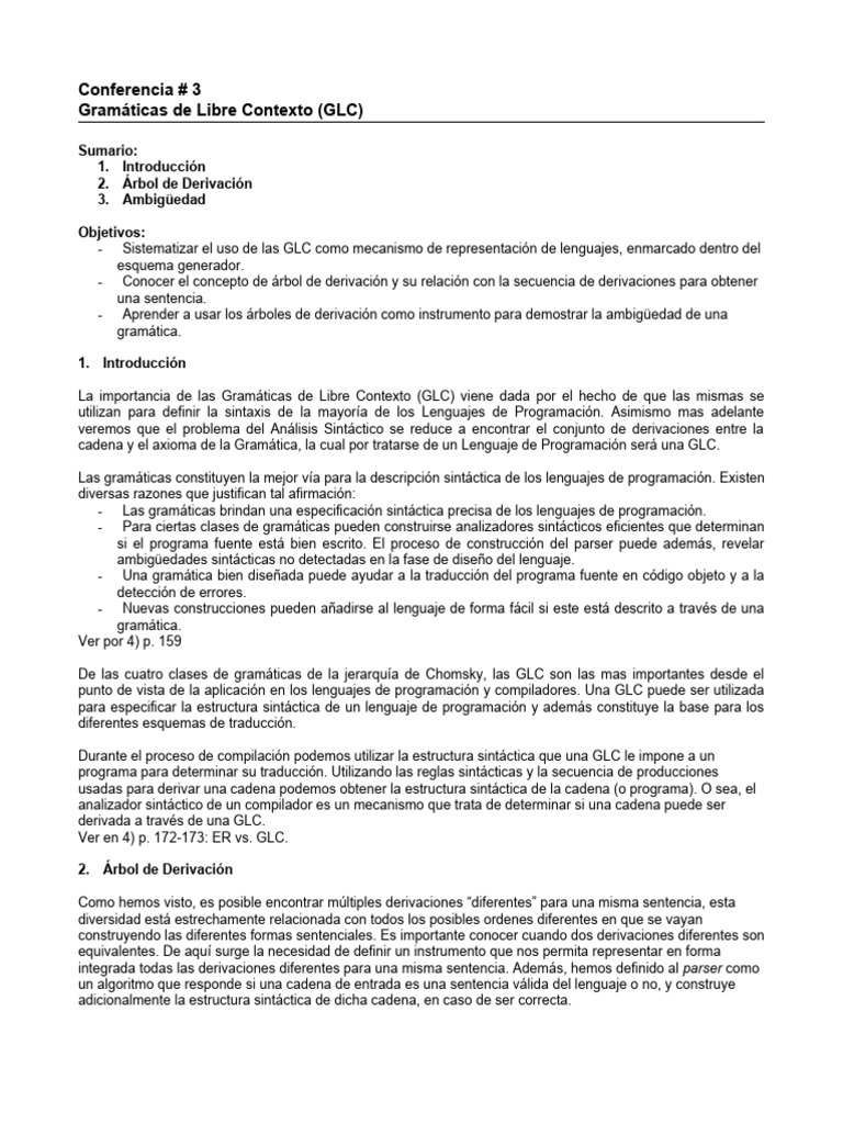 Introducción A Las GLC | PDF | Analizando | Lenguaje de programación