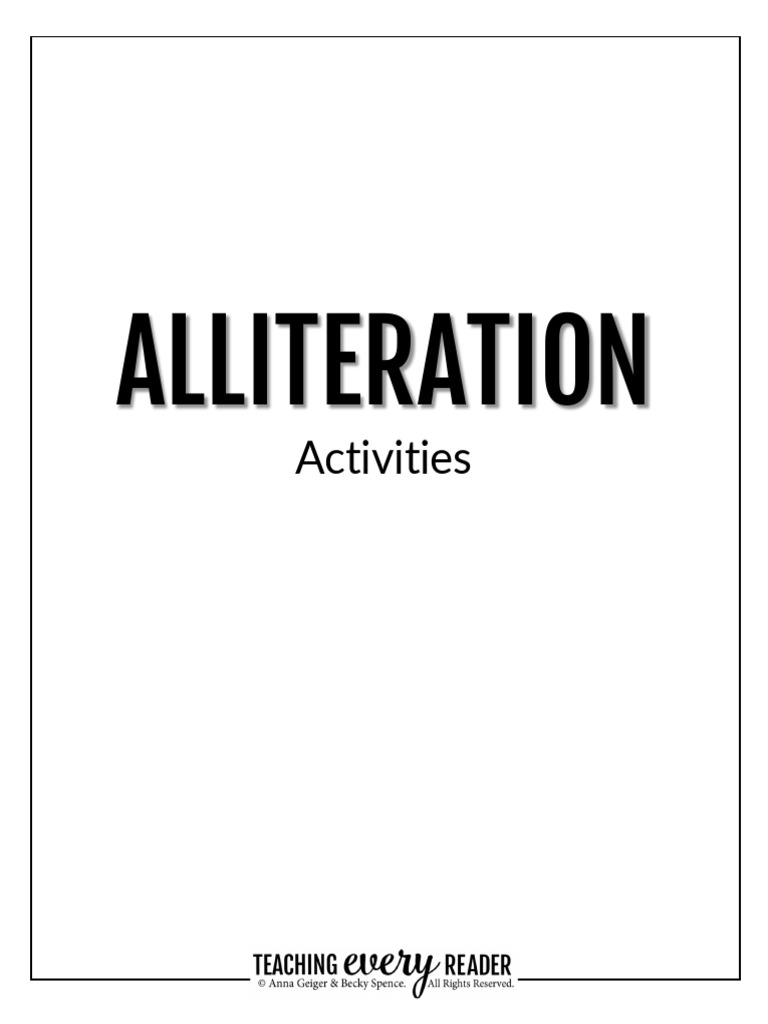 Alliteration Activities - Teaching Every Reader | PDF