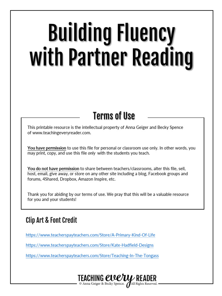 Building Fluency With Partner Reading - Teaching Every Reader | PDF