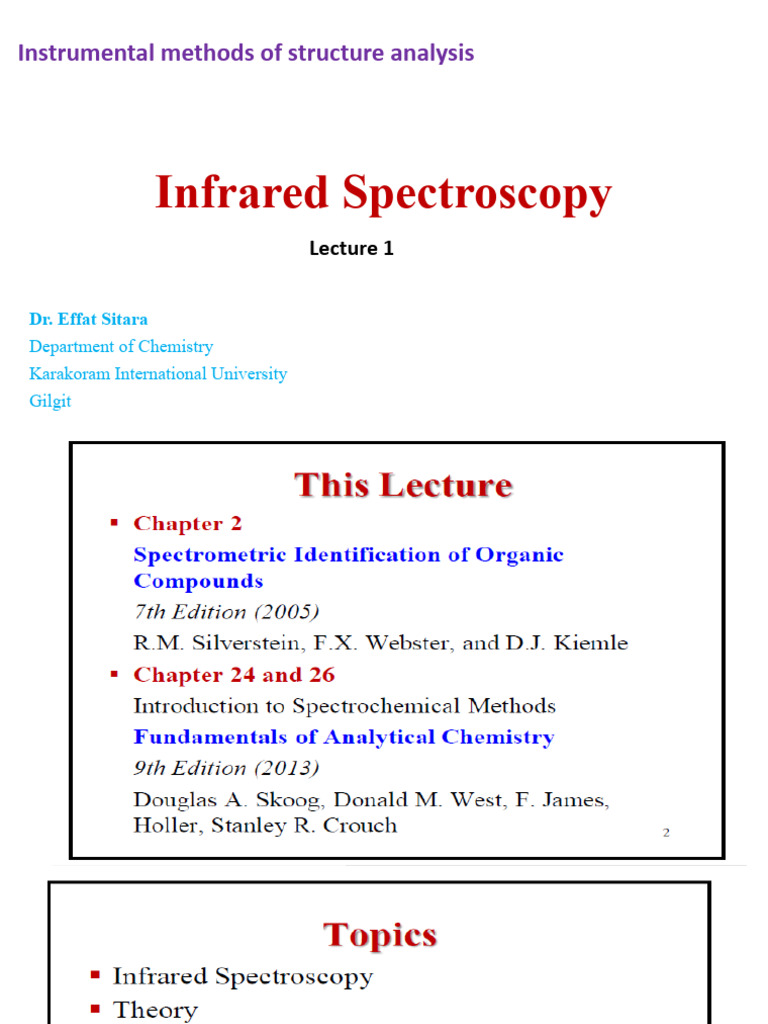 Infrared Spectroscopy: Instrumental Methods of Structure Analysis | PDF ...
