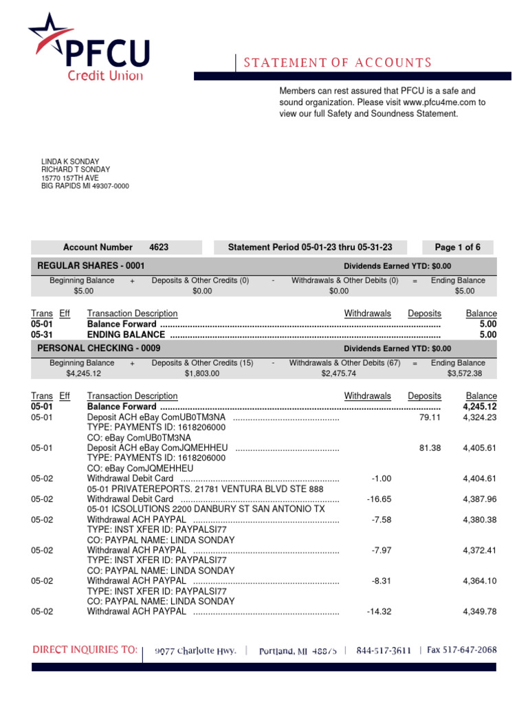 Statement | PDF | Pay Pal | Automated Clearing House
