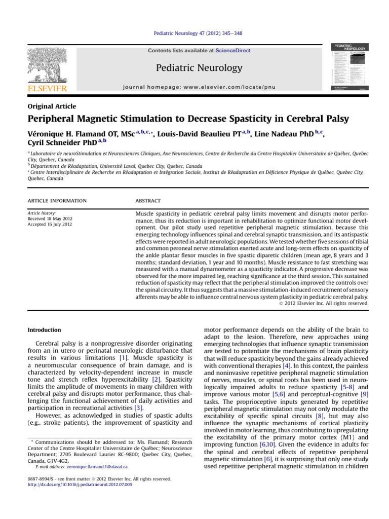 10.peripheral Magnetic Stimulation To Decrease Spasticity in Cerebral ...