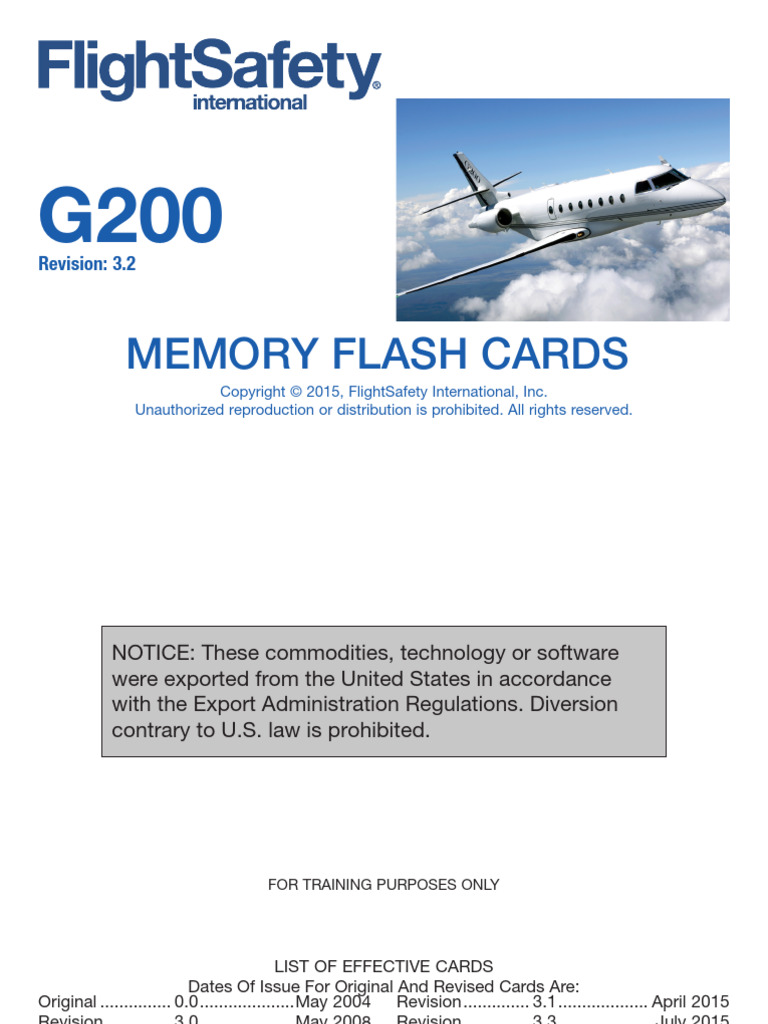 Gulfstream FlashCards - G200 - MFC - Rev - 3 2 | PDF | Electric Generator | Aircraft