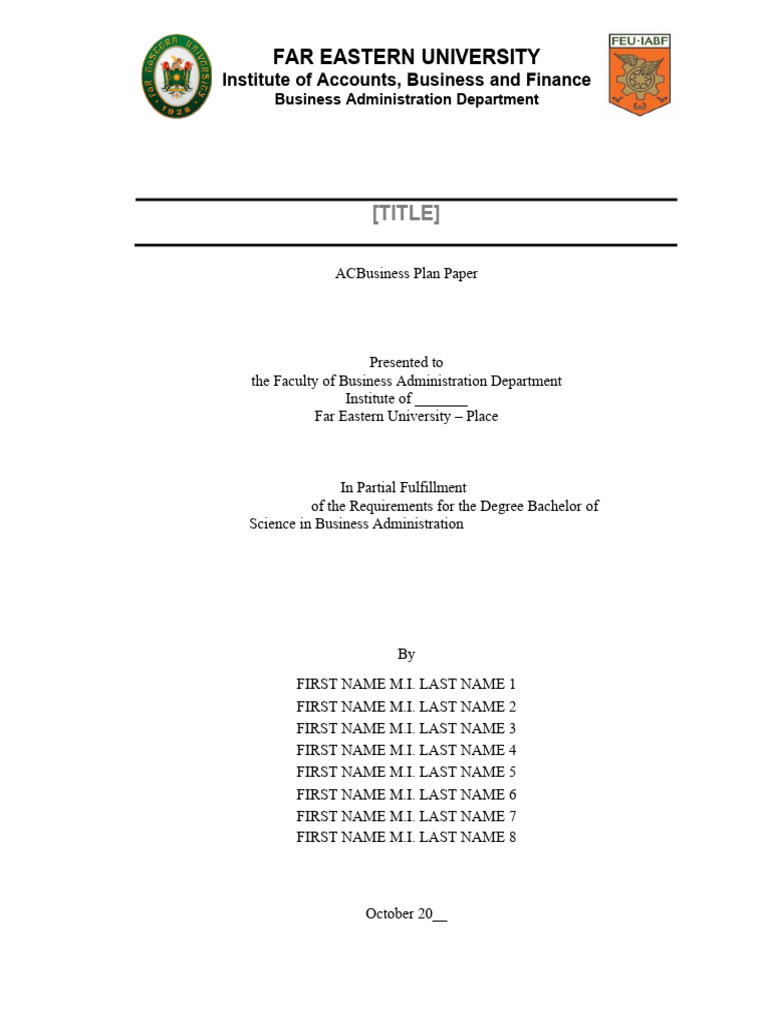 Busplan Template Copy... | PDF