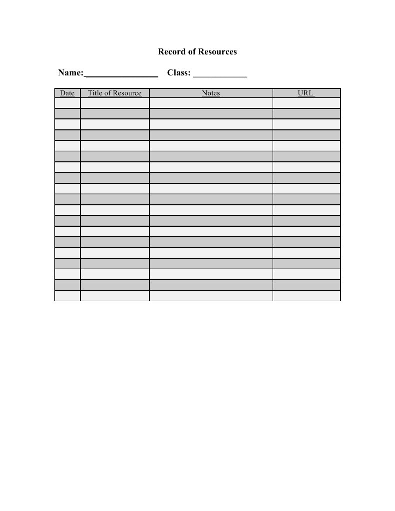 Record of Resources | PDF
