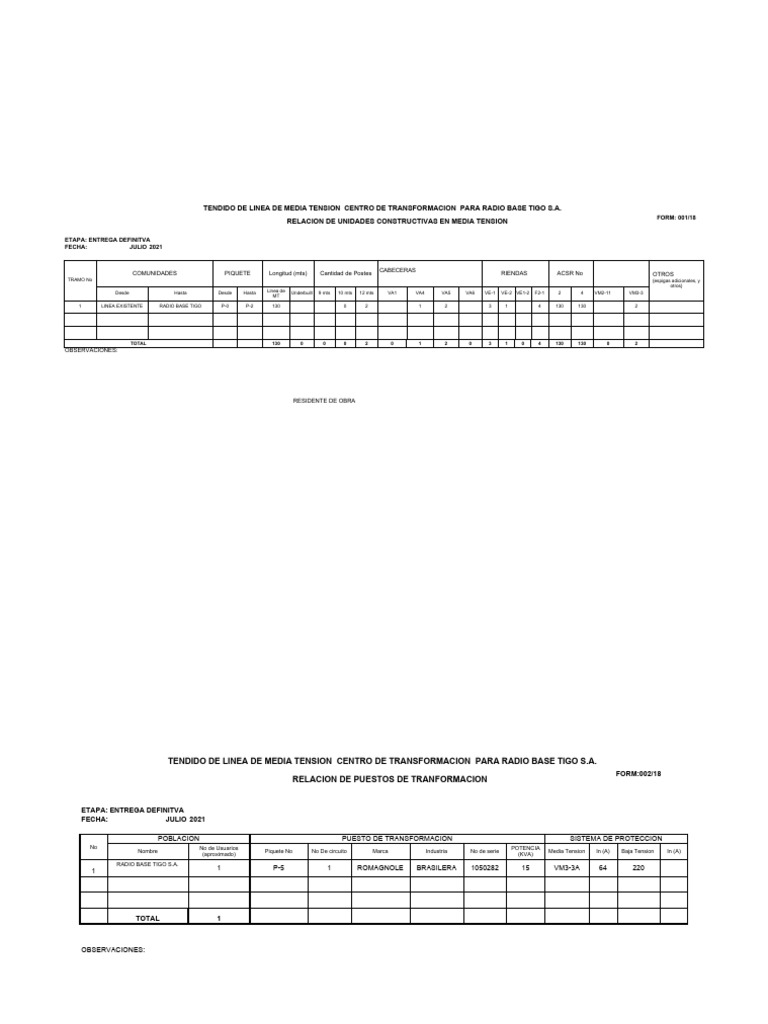 Formulaios 001, 002 y 003 Sepsa | PDF | Energia electrica | Ingenieria Eléctrica
