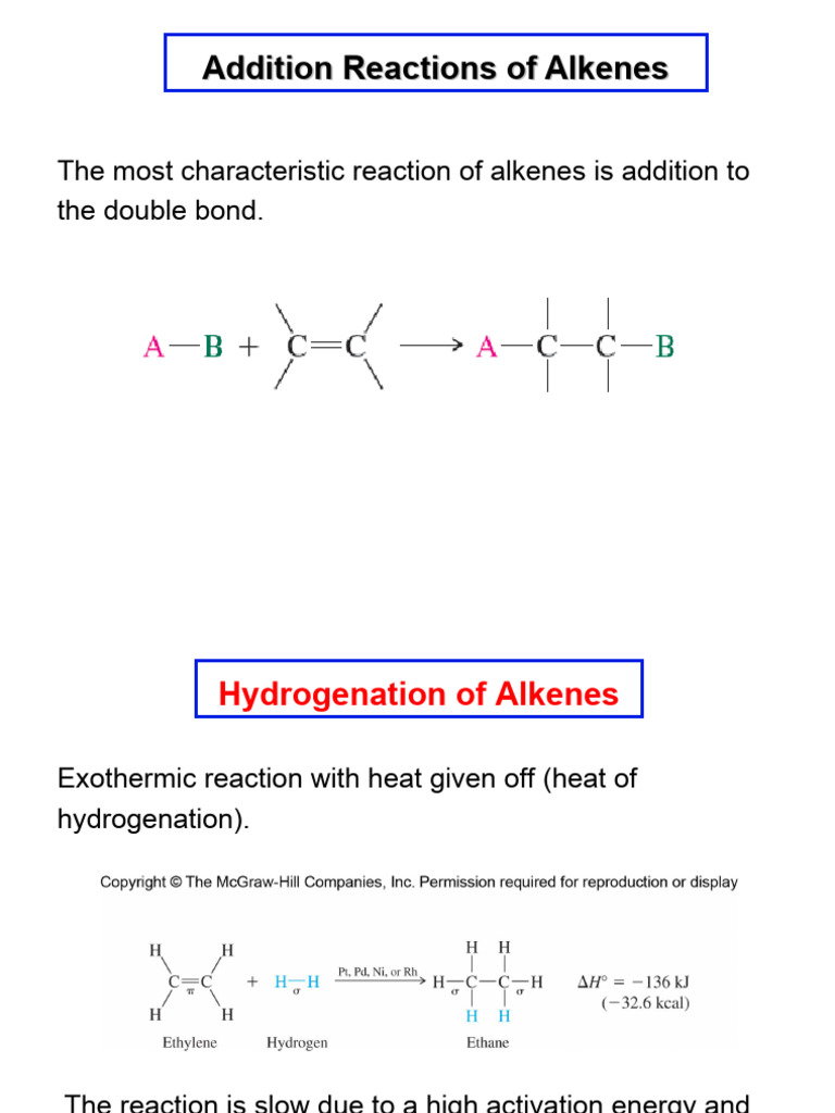 Alkenes: Addition Reactions Guide | PDF | Alkene | Chemical Reactions