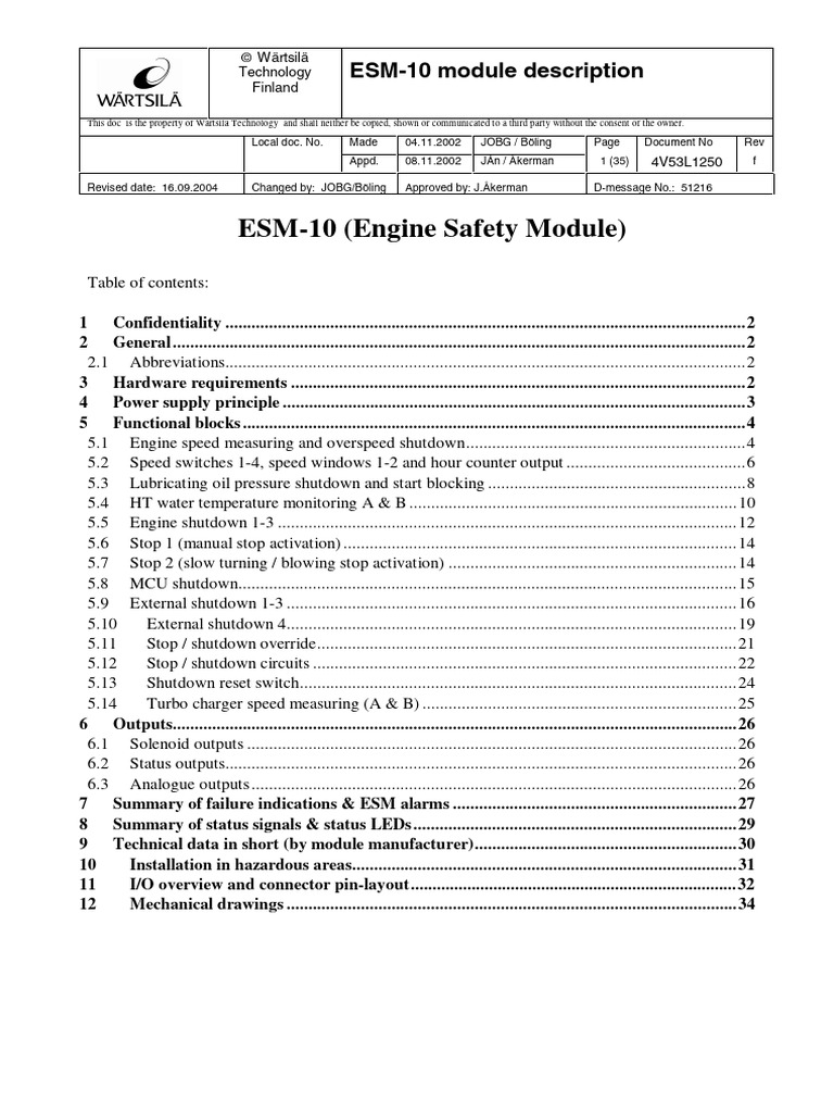 ESM-10 User Manual (V53L1250) | PDF | Power Supply | Sensor