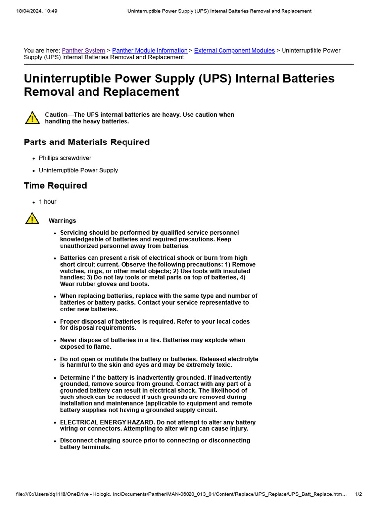UPS Battery Replacement Guide | PDF | Electrical Connector | Power Supply