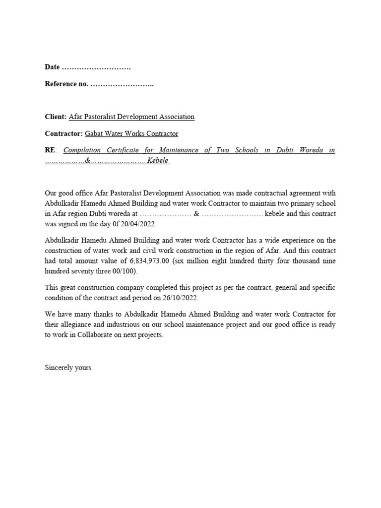 Maintenance and Recommendation Letters for Schools | PDF
