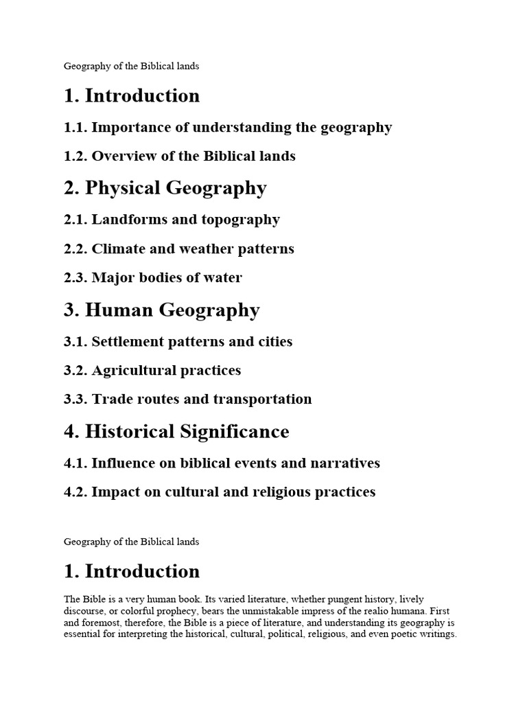 Biblical Lands Geography Explained | PDF | Torah | Book Of Genesis