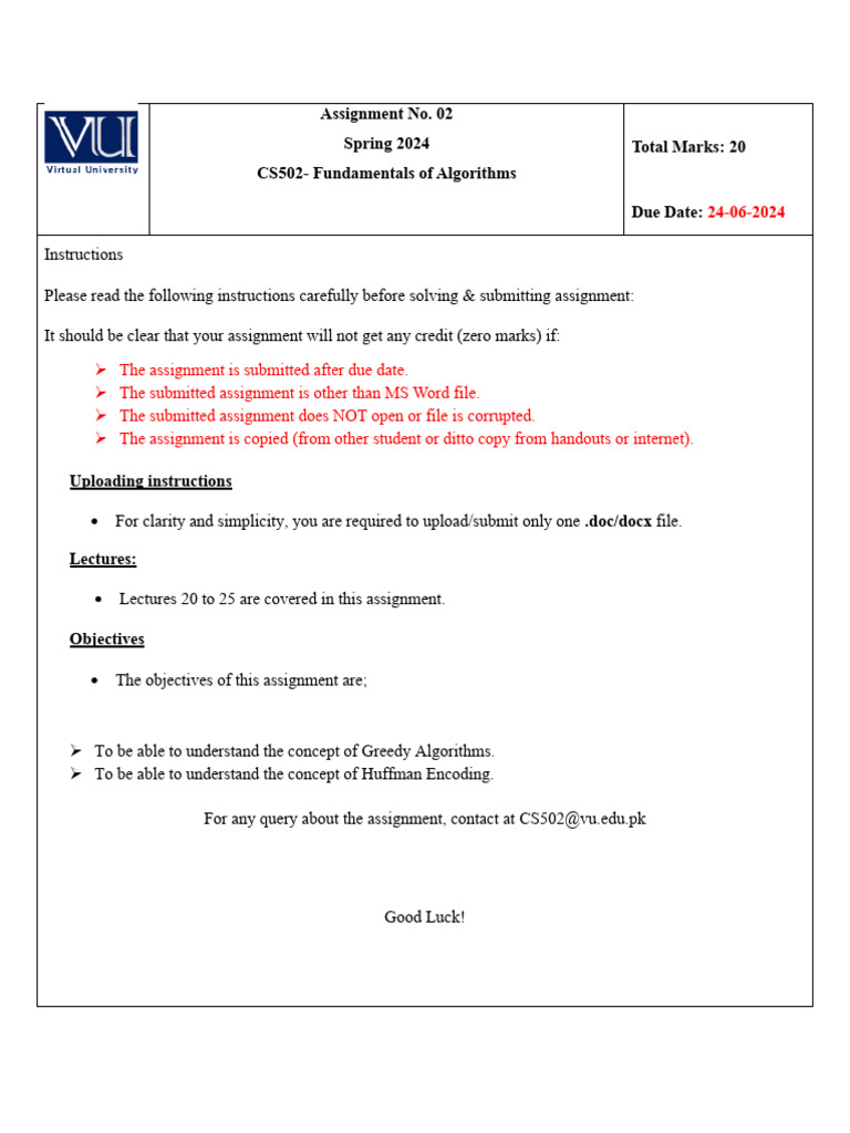 CS502 Assignment: Greedy Algorithms & Huffman Encoding | PDF