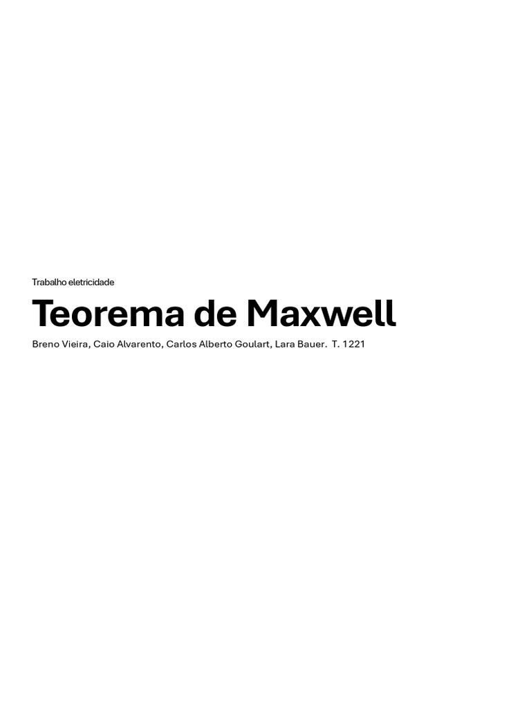 Teorema de Maxwell: Fundamentos e Aplicações | PDF | Eletricidade ...