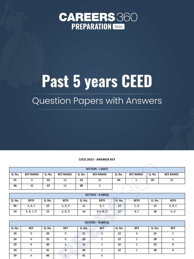 Past 5 Years CEED Question Papers With Answers | PDF | Multiple Choice