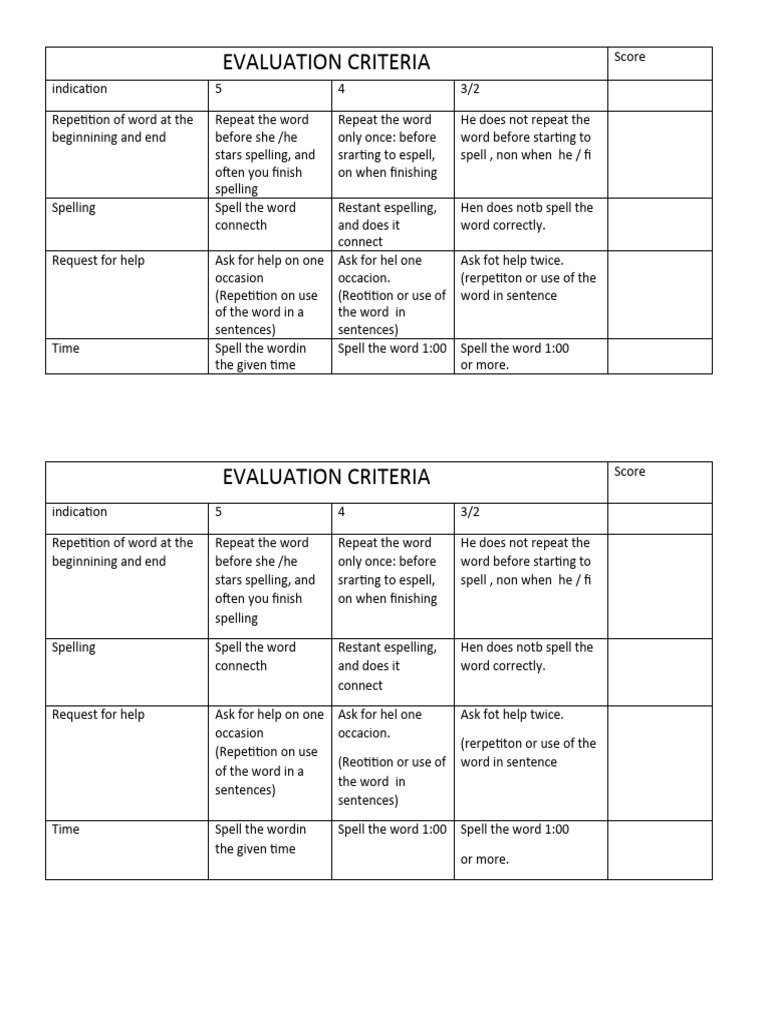 Evaluation Criteria | PDF | Linguistics | Applied Linguistics