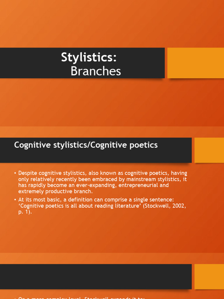 Branches in Stylistics | PDF | Linguistics | Feminism