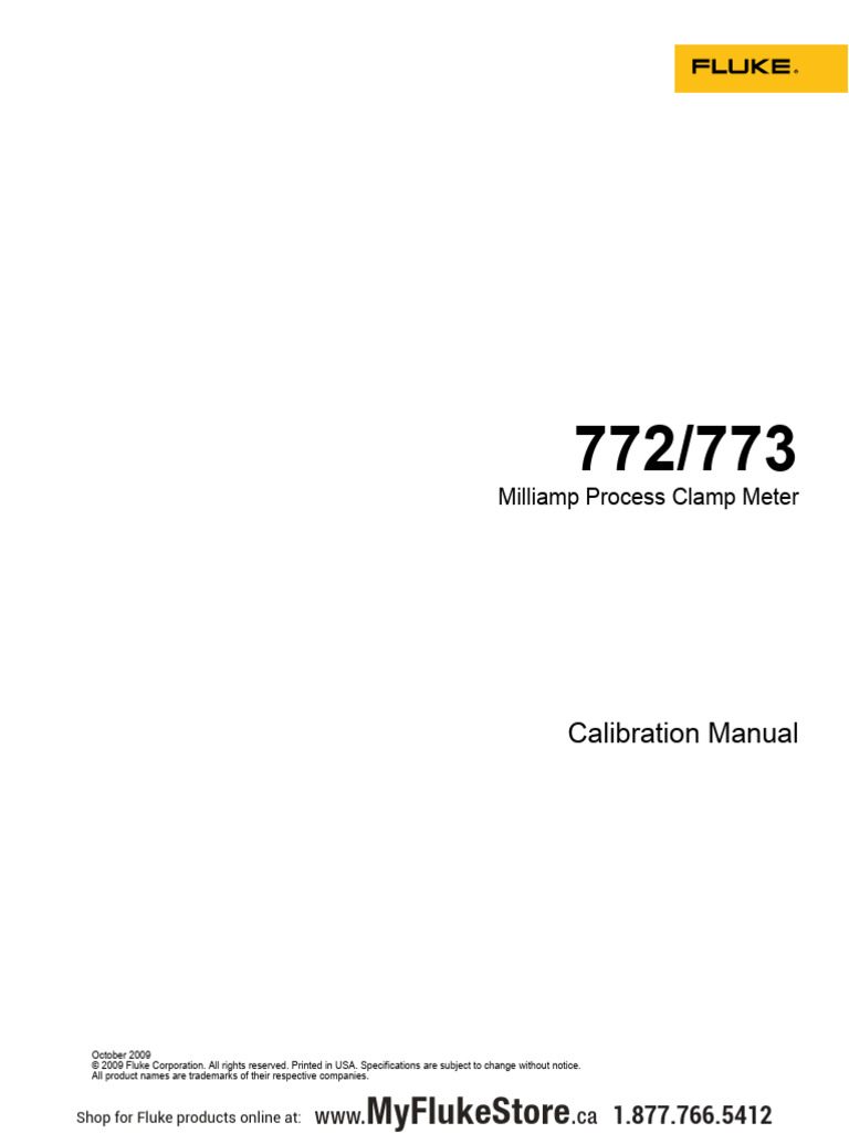Fluke 772 Multimeter Manual | PDF | Calibration | Electrical Engineering