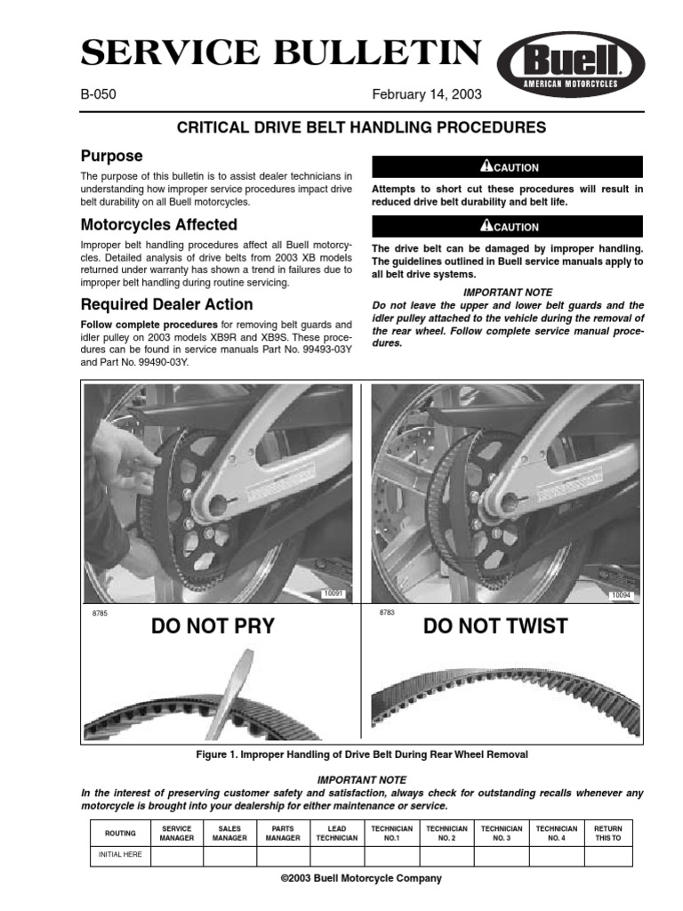 B050-263596 Critical Drive Belt Handling Procedures | PDF | Belt ...