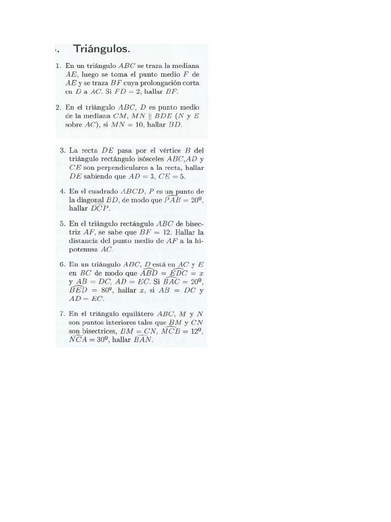 Ejercicios Triángulos | PDF