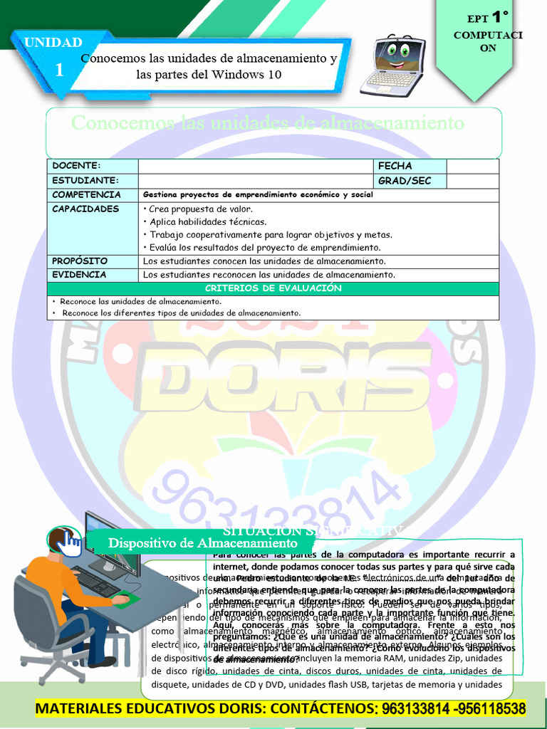 Resuelto Ficha de Actividad Ept 1°-Semana 1 | PDF | Hardware de la computadora | Almacenamiento ...