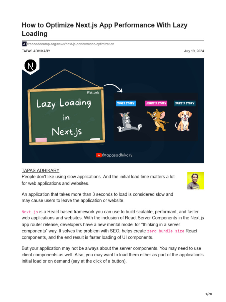 How To Optimize Nextjs App Performance With Lazy Loading | PDF | Web Application | Systems ...