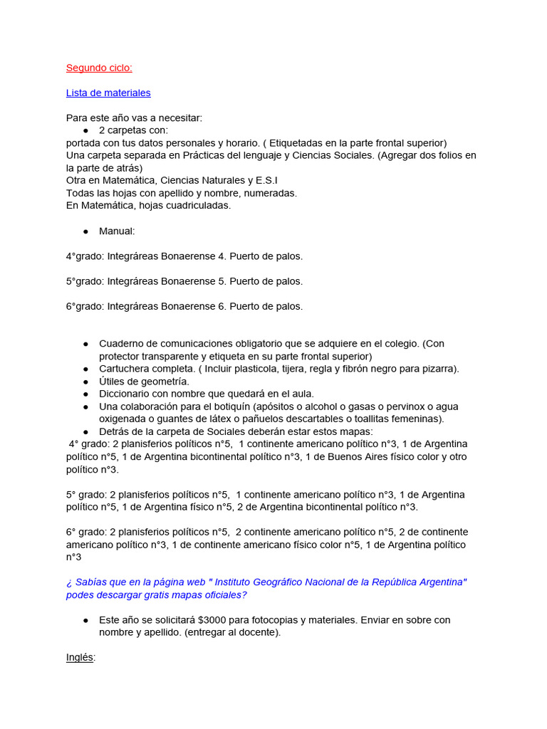 Materiales Segundo Ciclo Pdf