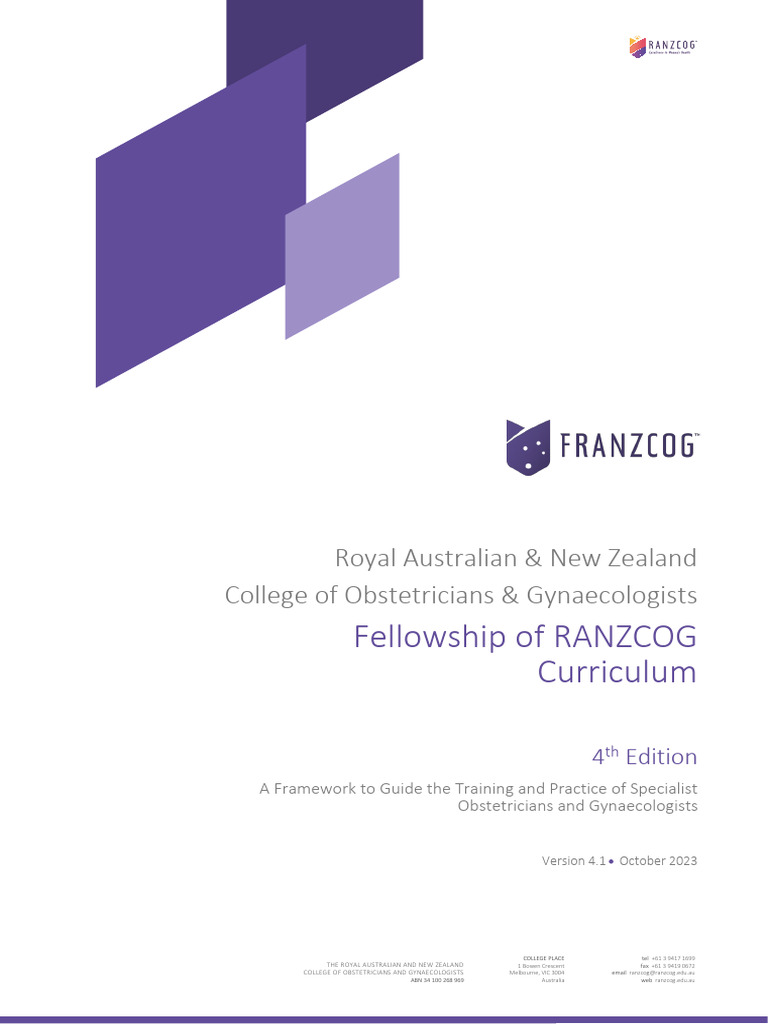 FRANZCOG Curriculum - After 1st February 2024 | PDF | Health Care ...