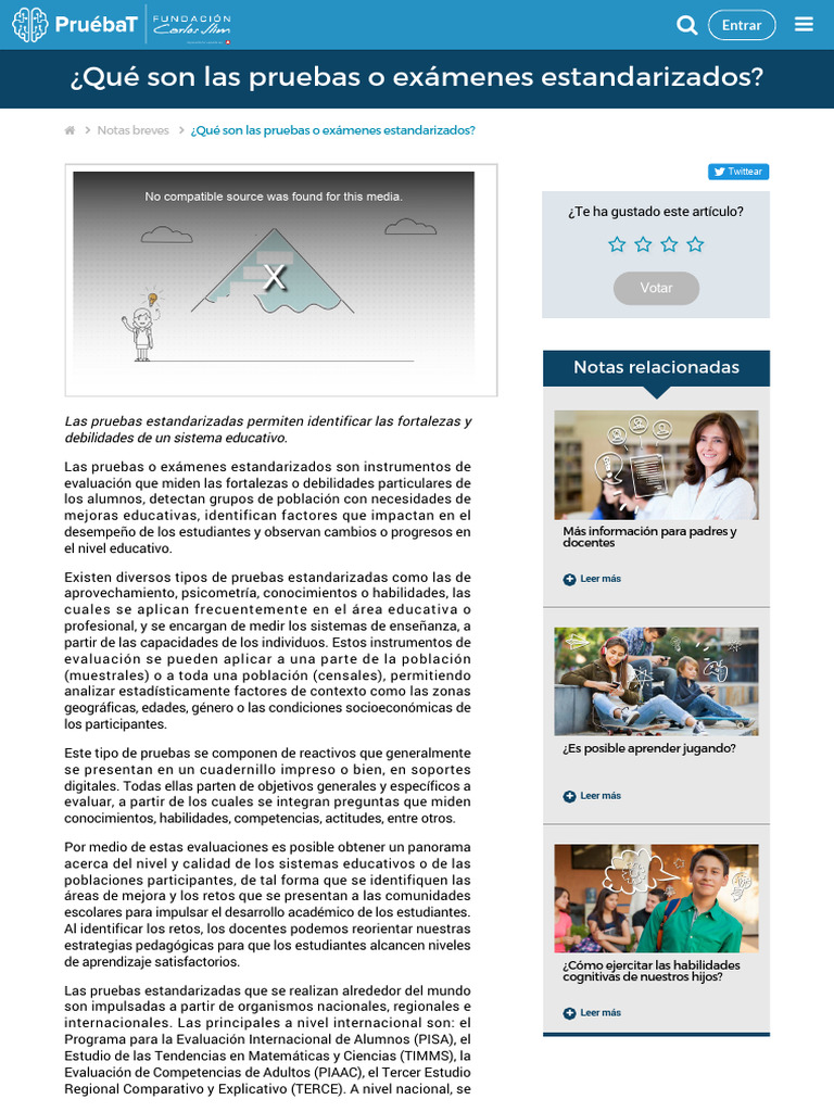 ¿Qué Son Las Pruebas o Exámenes Estandarizados. Prueba T | PDF ...