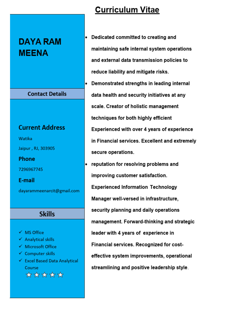 Daya Ram Meena - IT & Sales Professional | PDF | Computer Security ...