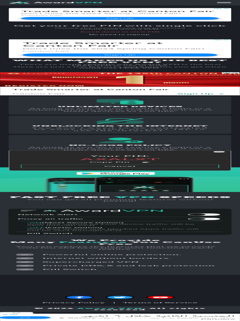 Award VPN Best Unlimited, Fast and Secure VPN Service Get Pin | PDF ...