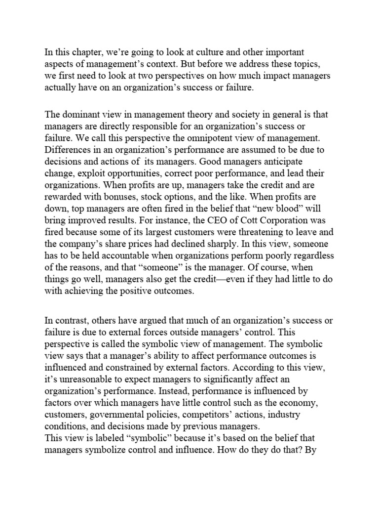 MGT 101 Chapter 2 Lecture | PDF | Organizational Culture | Stakeholder (Corporate)