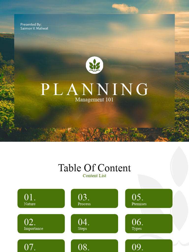 Planning Managemnt 101 | PDF | Goal | Strategic Planning