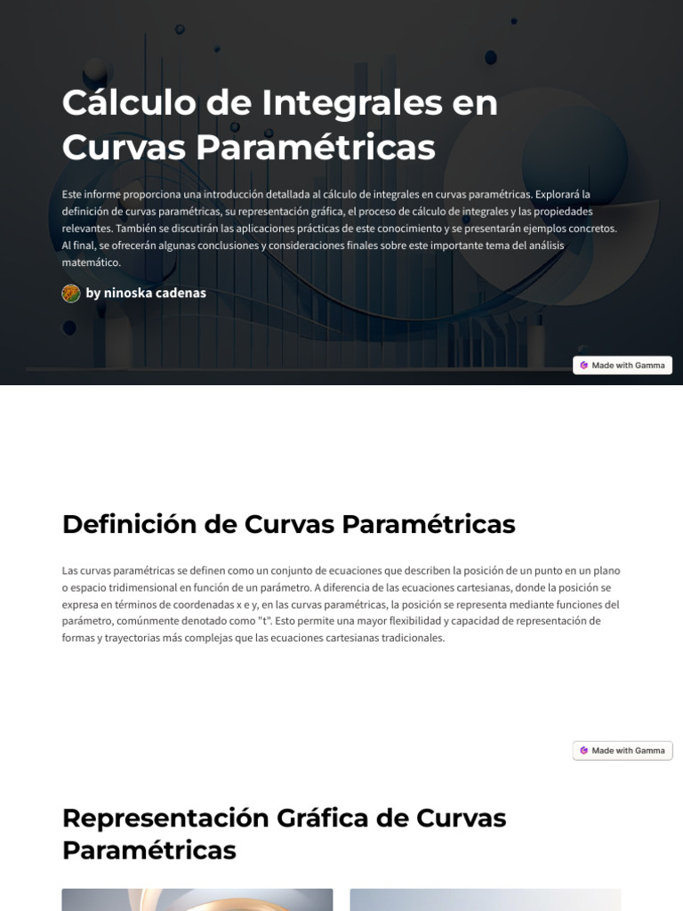 Calculo de Integrales en Curvas Parametricas | PDF | Integral | Curva