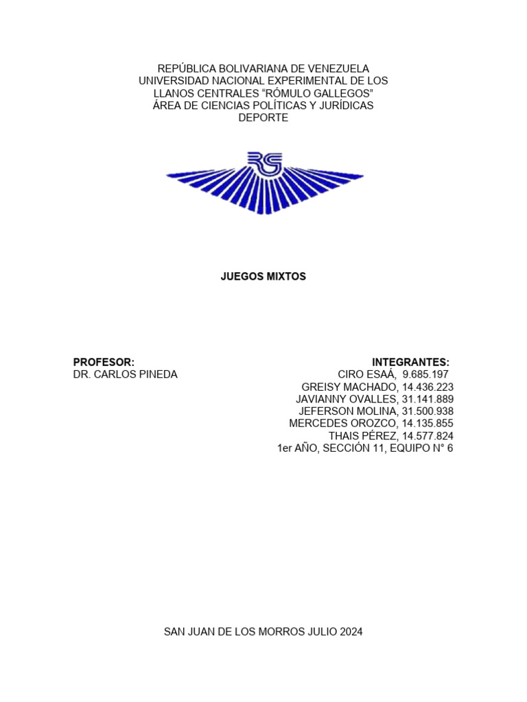 Juegos Mixtos | PDF | Educación Física | Deportes