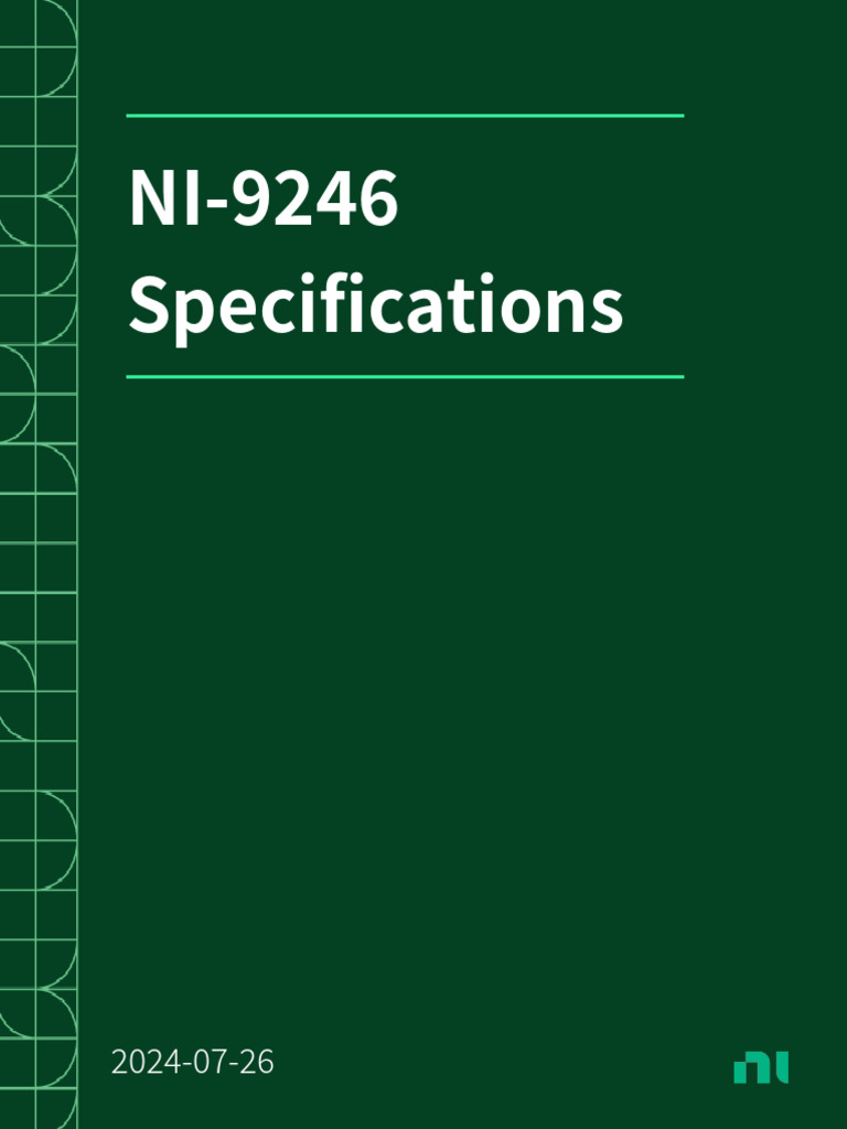 Ni 9246 | PDF | Computer Engineering | Electrical Components