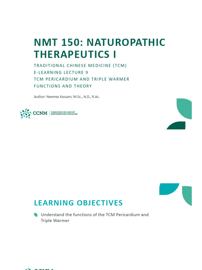 NMT 150 TCM E-Learning Week 9 | PDF | Qi | Heart