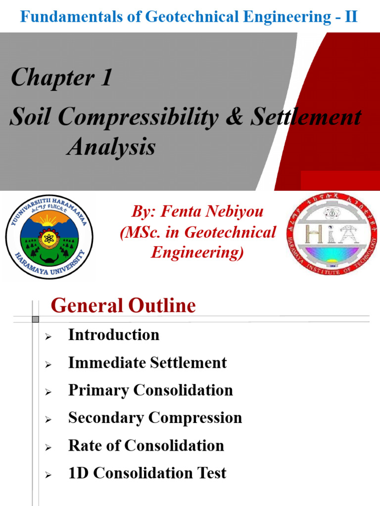 Chapter 1 Soil Compressibility & Settlement Analysis | PDF | Deformation (Engineering) | Stress ...