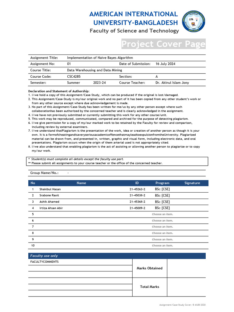 DWDM Mid Project | PDF | Accuracy And Precision | Categorical Variable
