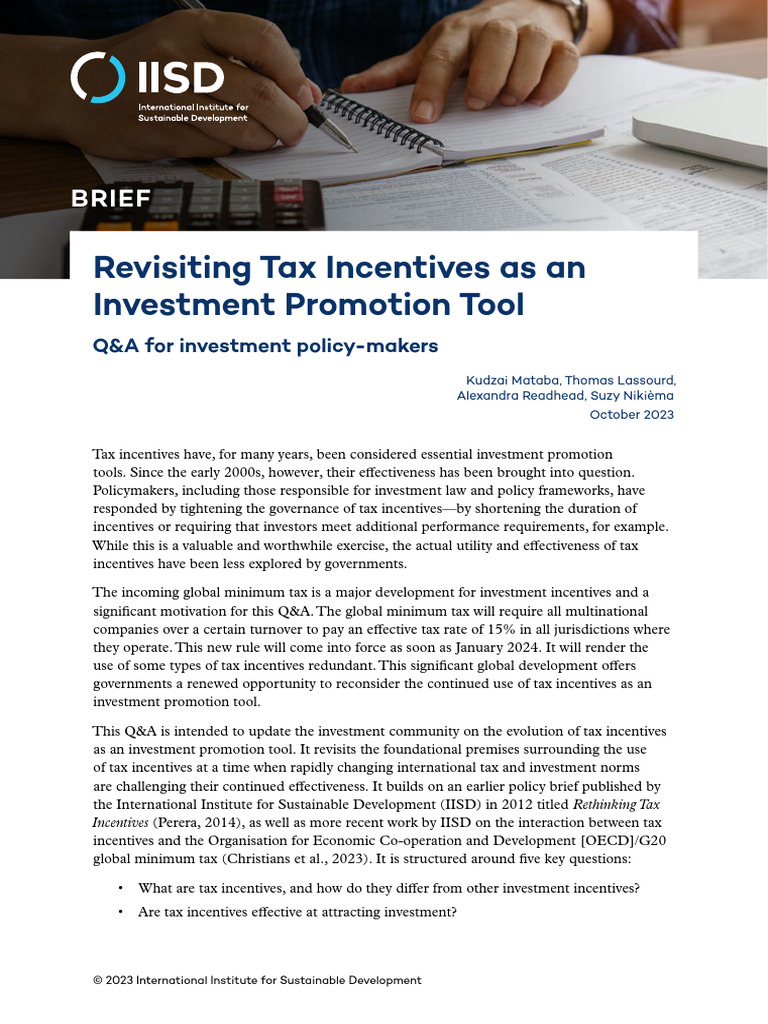 Rethinking Tax Incentives for Investment | PDF | Taxes | Government ...