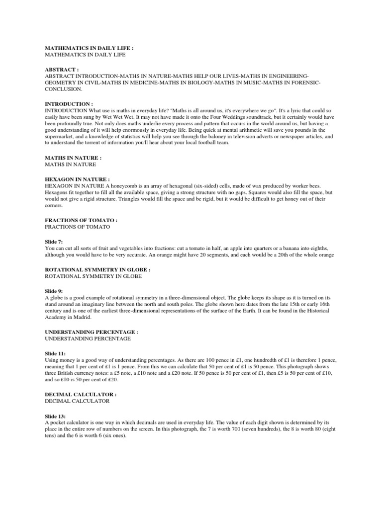 Everyday Math Applications Explained | PDF | Shape | Computer Aided Design