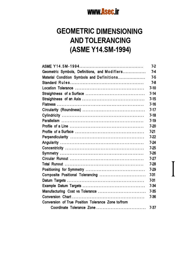 GEOMETRIC DIMENSIONING AND TOLERANCING (WWW - Asec.ir) | PDF ...
