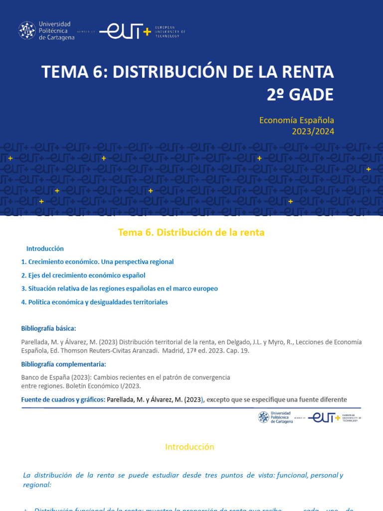 Tema 6. Distribución de La Renta | PDF | España | Impuestos