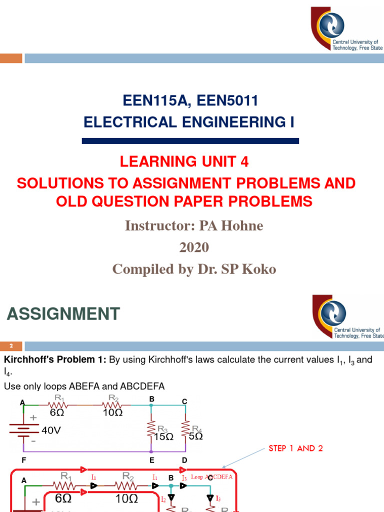 UNIT 4 DC Network Analysis - Part 4 Solving KCL Problems | PDF ...