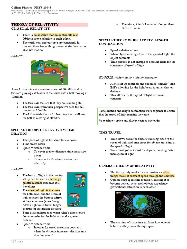 Theory of Relativity in College Physics | PDF | General Relativity ...