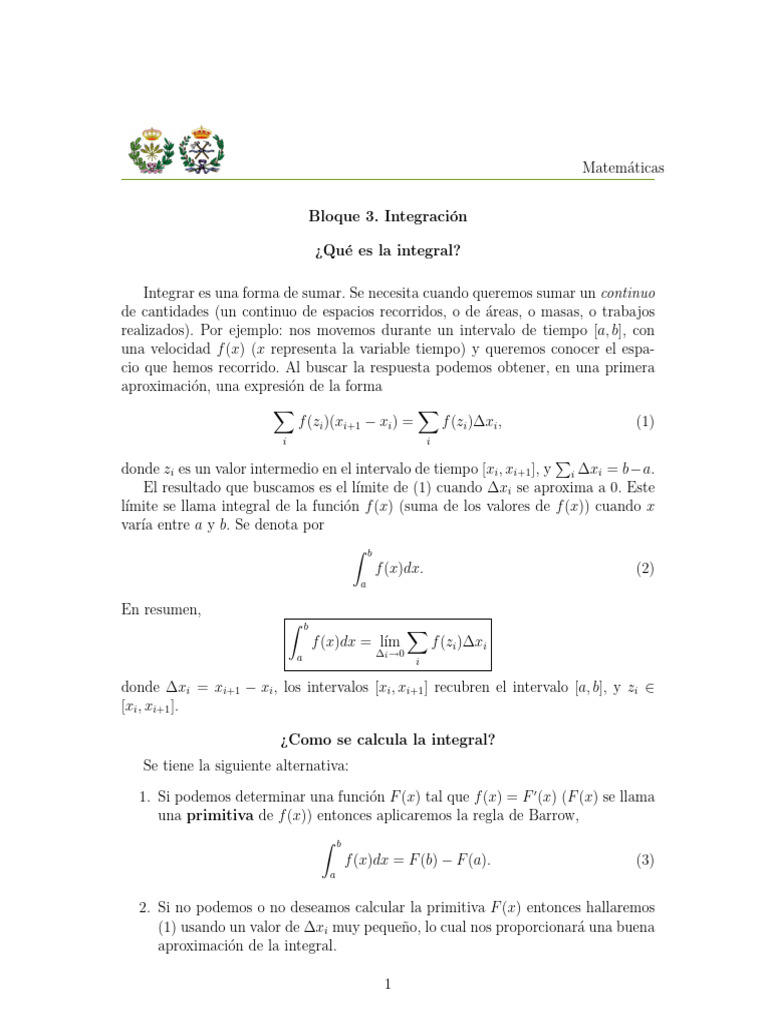 Resumen Formulas Integrales. Volumen, Area y Longitud | PDF | Integral ...